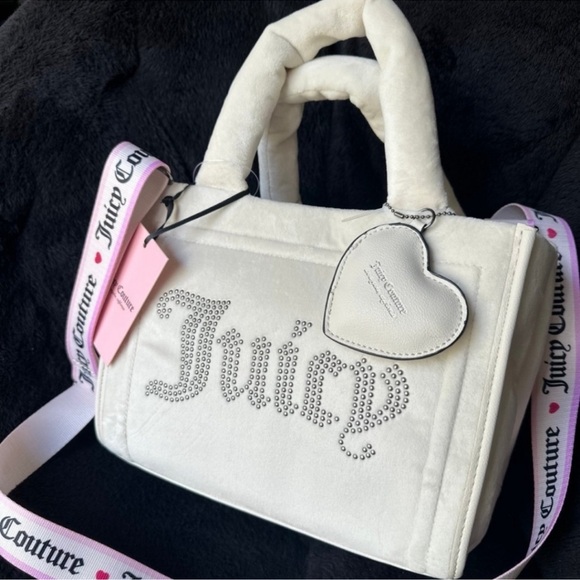 Juicy Couture | Bags | Brand New White Jc Velour Bag | Poshmark